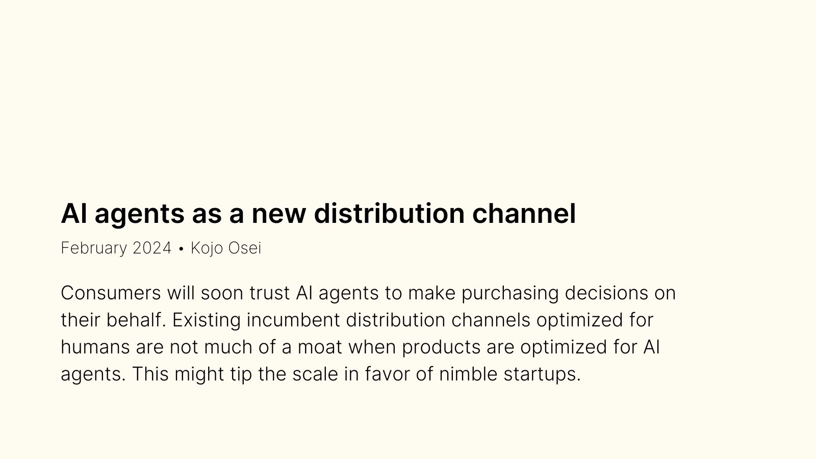 AI agents as a new distribution channel